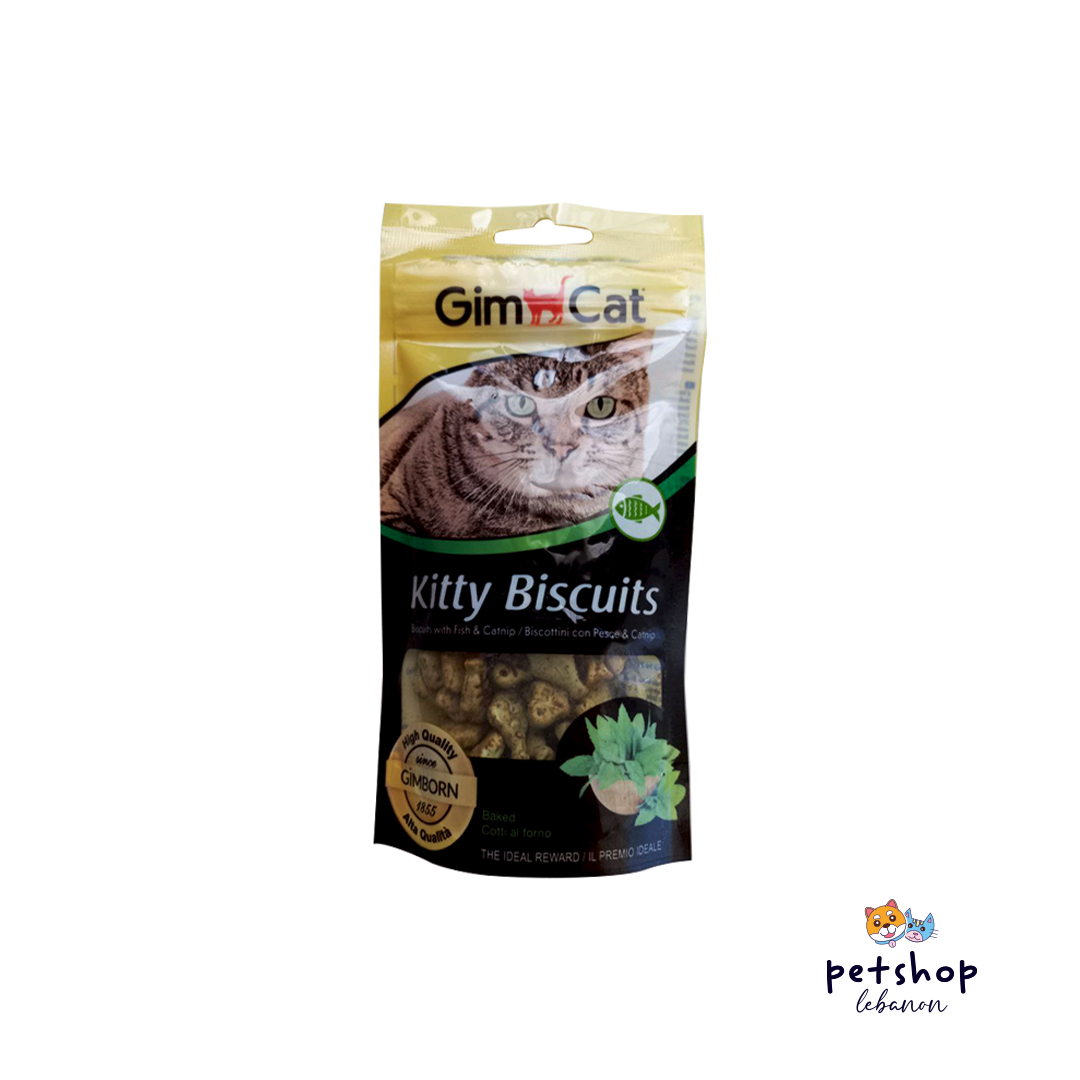 GIMCAT KITTY BISCUITS WITH FISH & CATNIP 40G | pet shop Lebanon