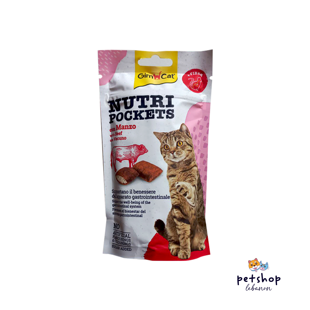 Gim Cat - Nutri Pockets Beef & Malt 60g | pet shop Lebanon