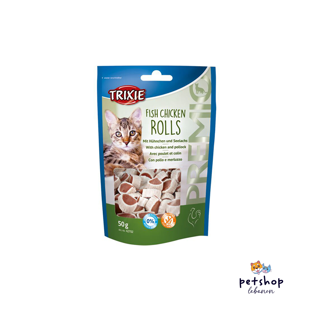 PREMIO Fish Chicken Rolls chicken pollock 50 g | pet shop Lebanon