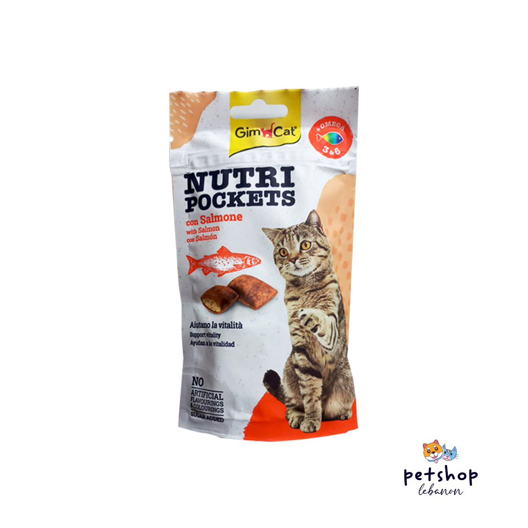 GimCat - Nutri Pockets with Salmon and Omega 3&6 - 60g | pet shop Lebanon