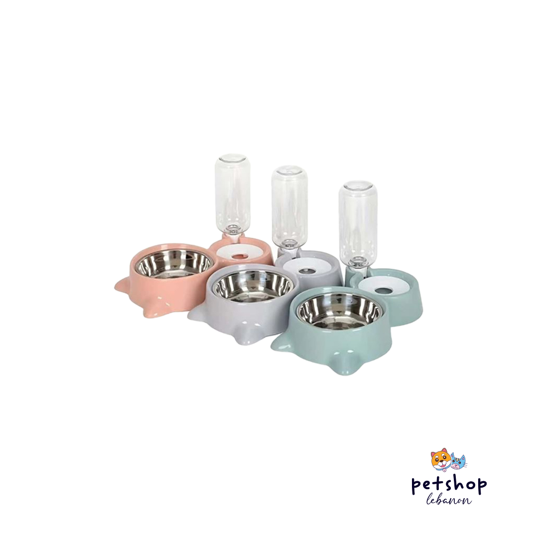 Plastic Food Plate with Water dispenser | pet shop Lebanon