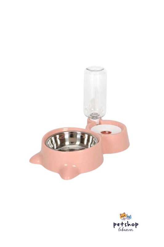 Plastic Food Plate with Water dispenser | pet shop Lebanon