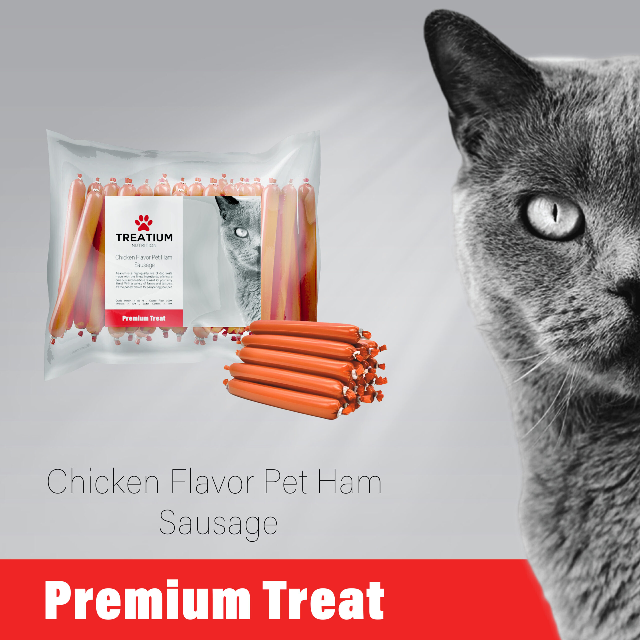 Treatium - Chicken Flavor Pet Ham Sausages | pet shop Lebanon